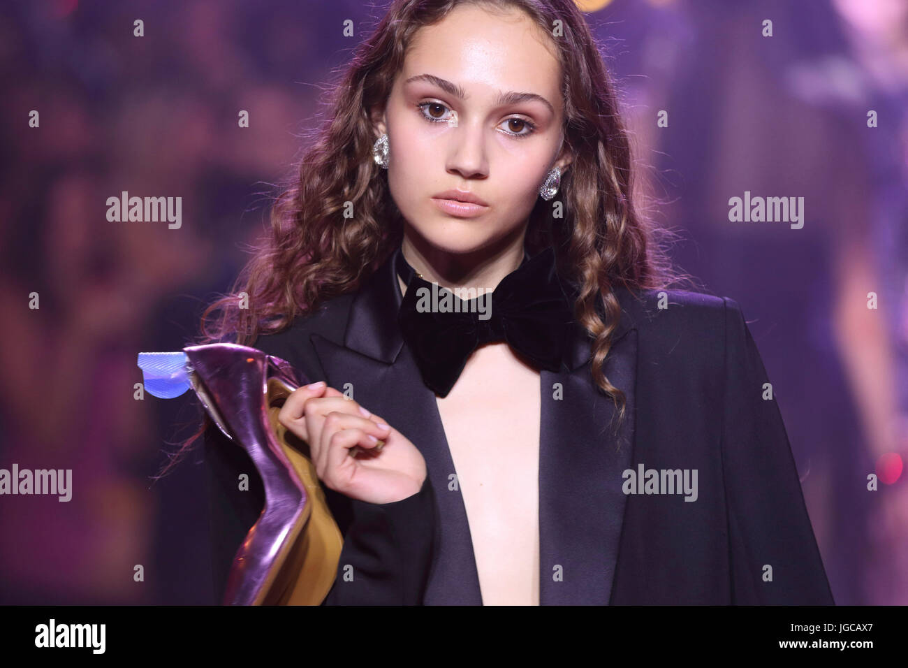 Paris, France. 04th July, 2017. A model wears a creation by French ...