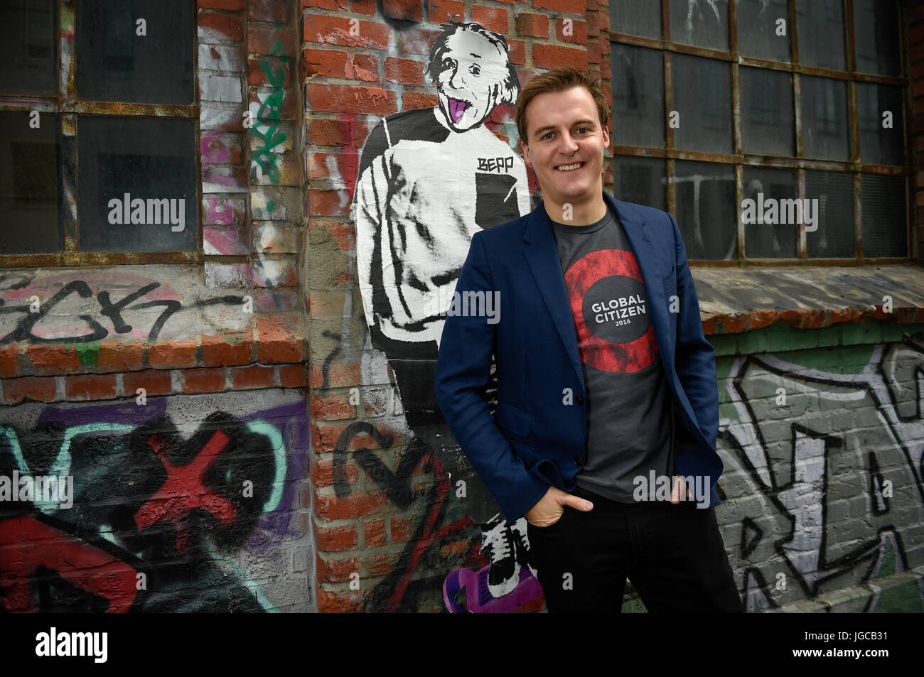 Hugh Evans, the organiser of the Global Citizen Festival, poses for a ...