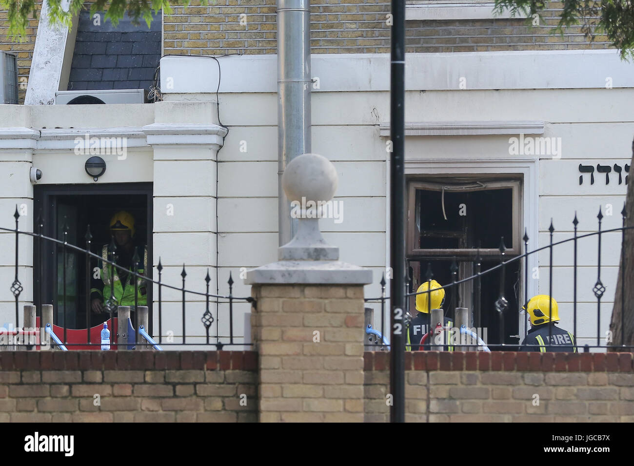 Hackney. London. 5 July 2017 - Aftermath of a blaze at Jewish faith ...