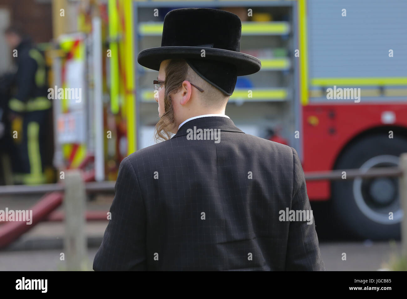 Hackney. London. 5 July 2017 - Aftermath of a blaze at Jewish faith ...