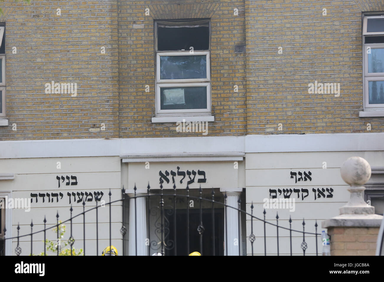Hackney. London. 5 July 2017 - Aftermath of a blaze at Jewish faith ...