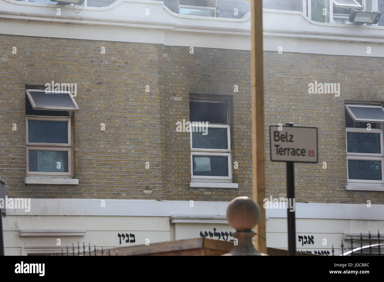 Hackney. London. 5 July 2017 - Aftermath of a blaze at Jewish faith ...