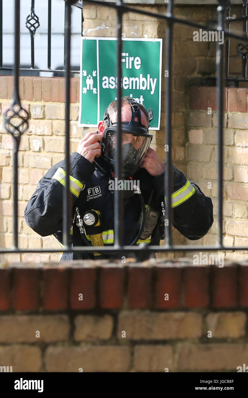 Hackney. London. 5 July 2017 - Aftermath of a blaze at Jewish faith ...