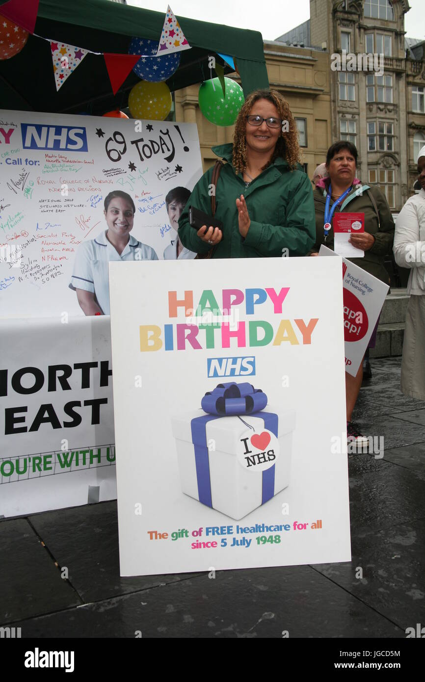 Newcastle upon Tyne, UK. 5th Jul, 2017. Happy Birthday NHS, Celebrating ...