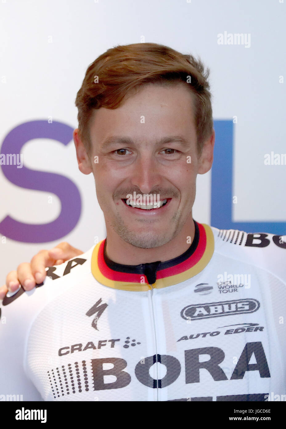 German cyclist Marcus Burghardt (Bora-Hansgrohe) poses for a portrait in Duesseldorf, Germany ...