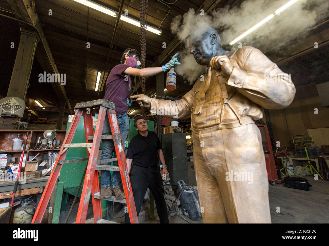 Chester, Pennsylvania USA. 05th July, 2017. With renowned sculptor ...