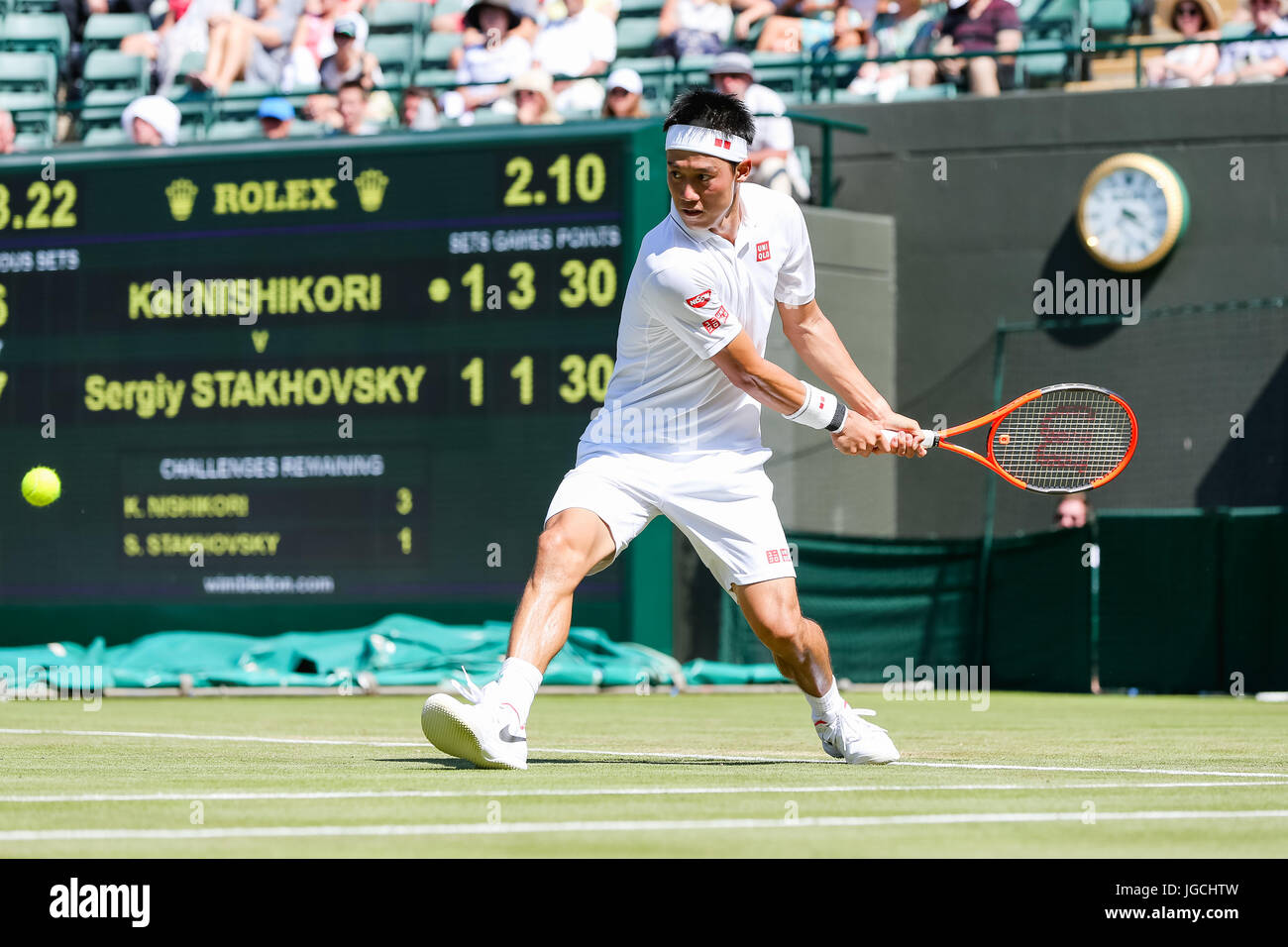 London, UK. 5th July, 2017. Kei Nishikori (JPN) Tennis : Kei Nishikori ...