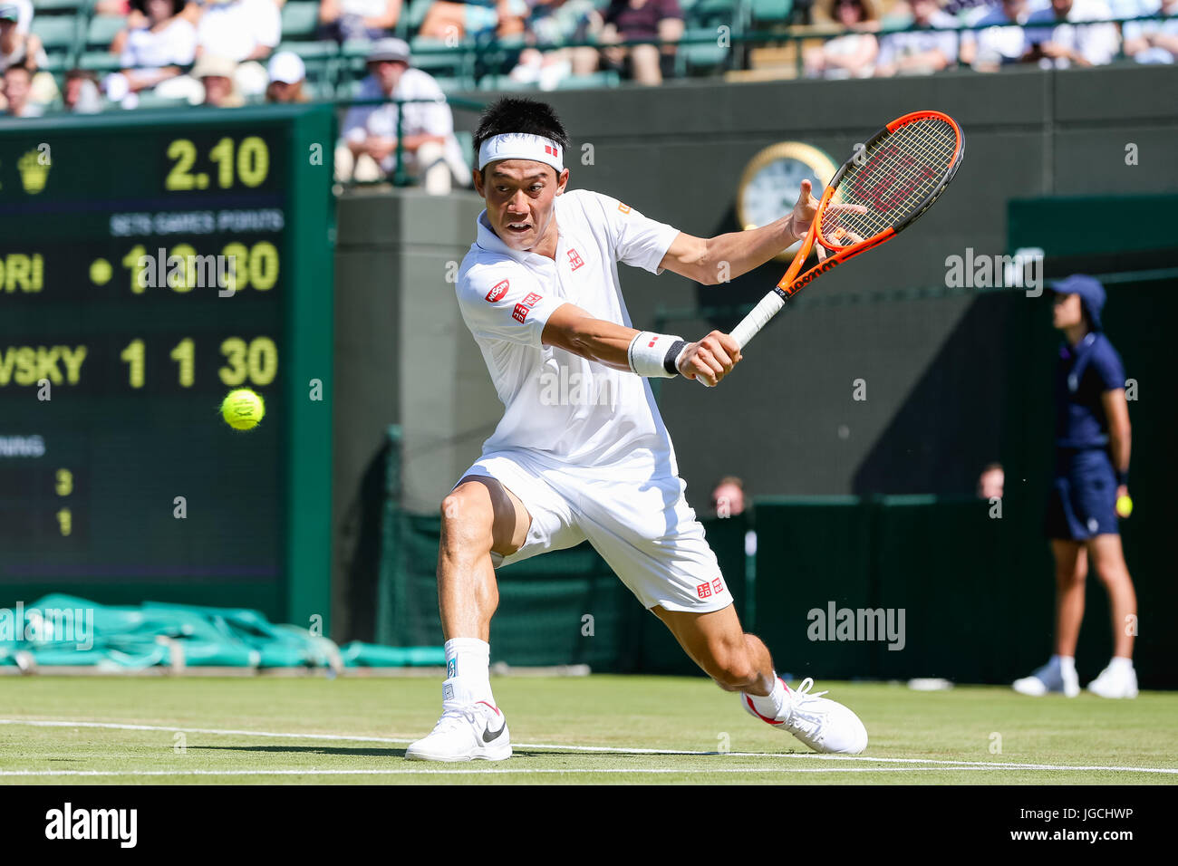 London, UK. 5th July, 2017. Kei Nishikori (JPN) Tennis : Kei Nishikori ...