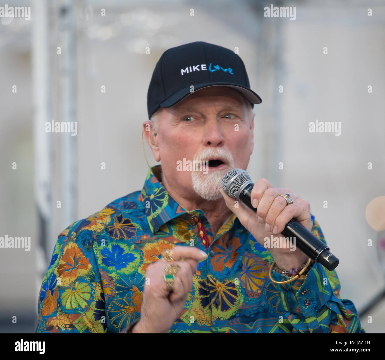 The Beach Boys, led by singer Mike Love (photo) sang several of their ...
