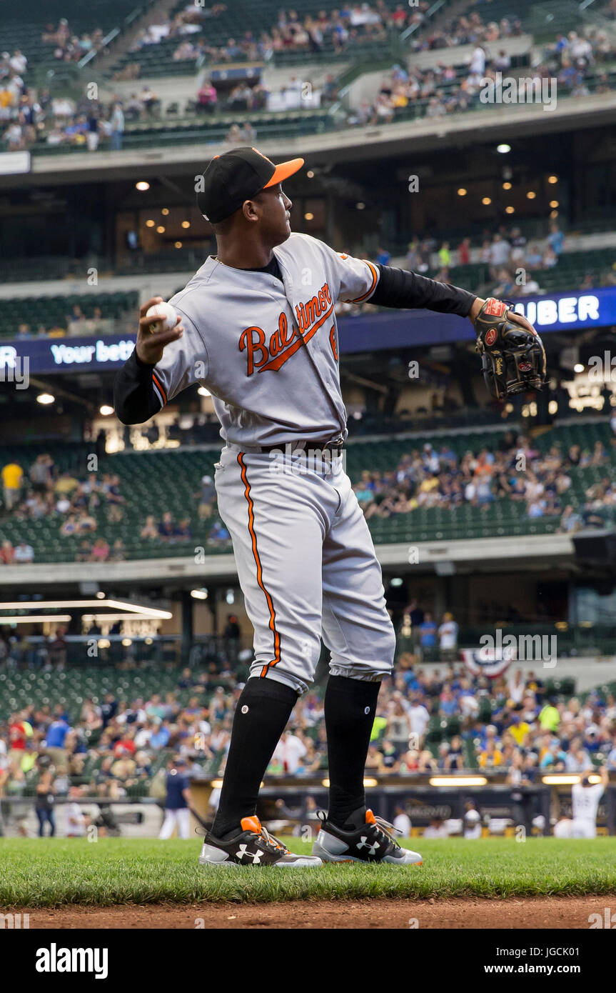 Milwaukee, WI, USA. 05th July, 2017. Baltimore Orioles second baseman ...