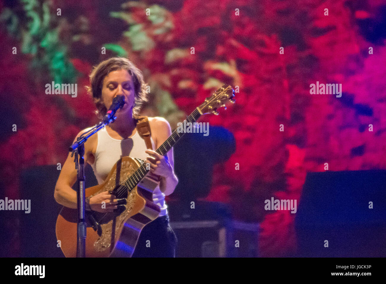 Milan, Italy. 5 July 2017. American singer Ani DiFranco performs at the ...