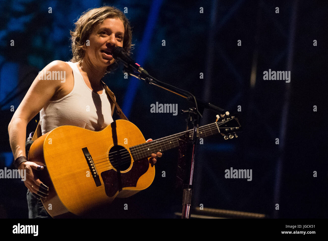 Milan, Italy. 5 July 2017. American singer Ani DiFranco performs at the ...