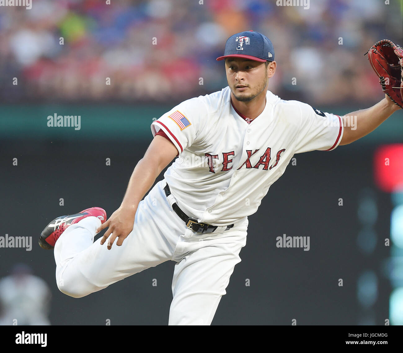 Arlington, Texas, USA. 4th July, 2017. Yu Darvish (Rangers) MLB : Texas ...