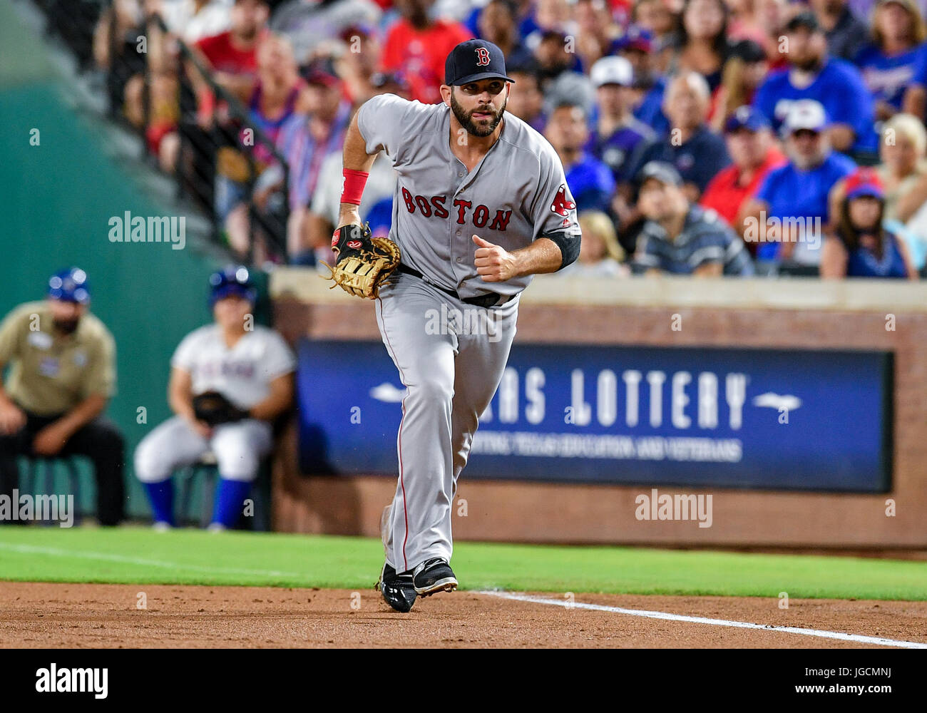 July 5th, 2017:.Boston Red Sox first baseman Mitch Moreland (18) gets a ...