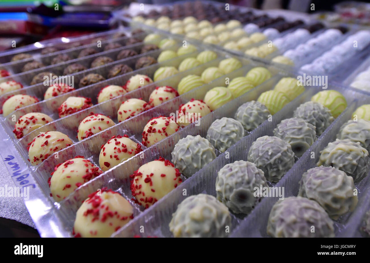Saalfeld, Germany. 5th July, 2017. View of the chocolate production ...