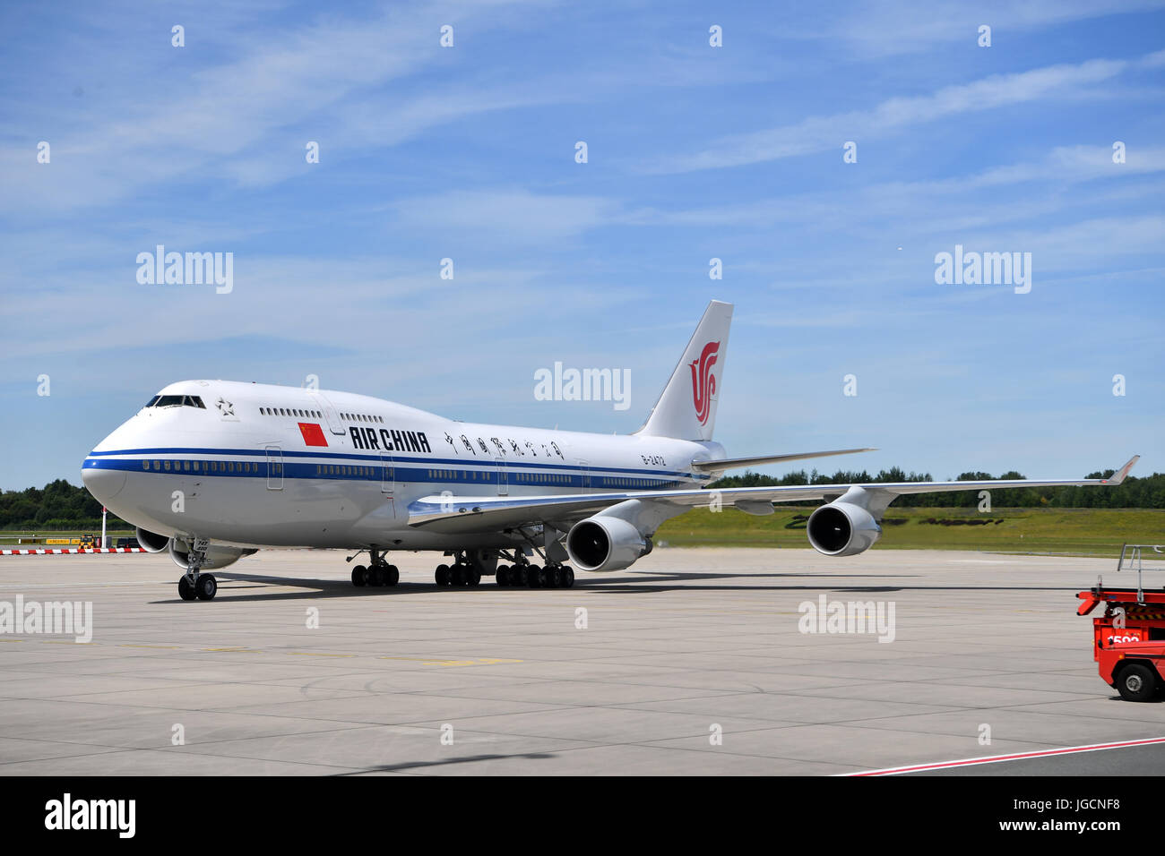 Hamburg, Germany. 6th July, 2017. The plane of China's President Xi ...