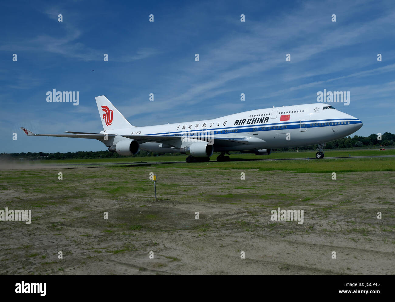 Hamburg, Germany. 6th July, 2017. The plane of China's President Xi ...