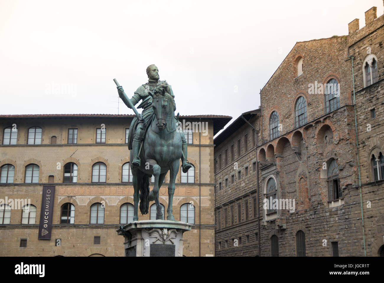 Statue of Cosimo I de' Medici by Giambologna, Florence, Italy Stock ...