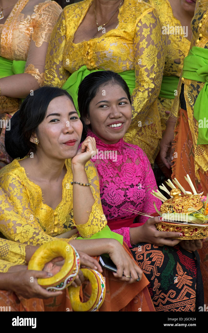 Women in procession during Galungan Festival, Bali Indonesia Stock ...