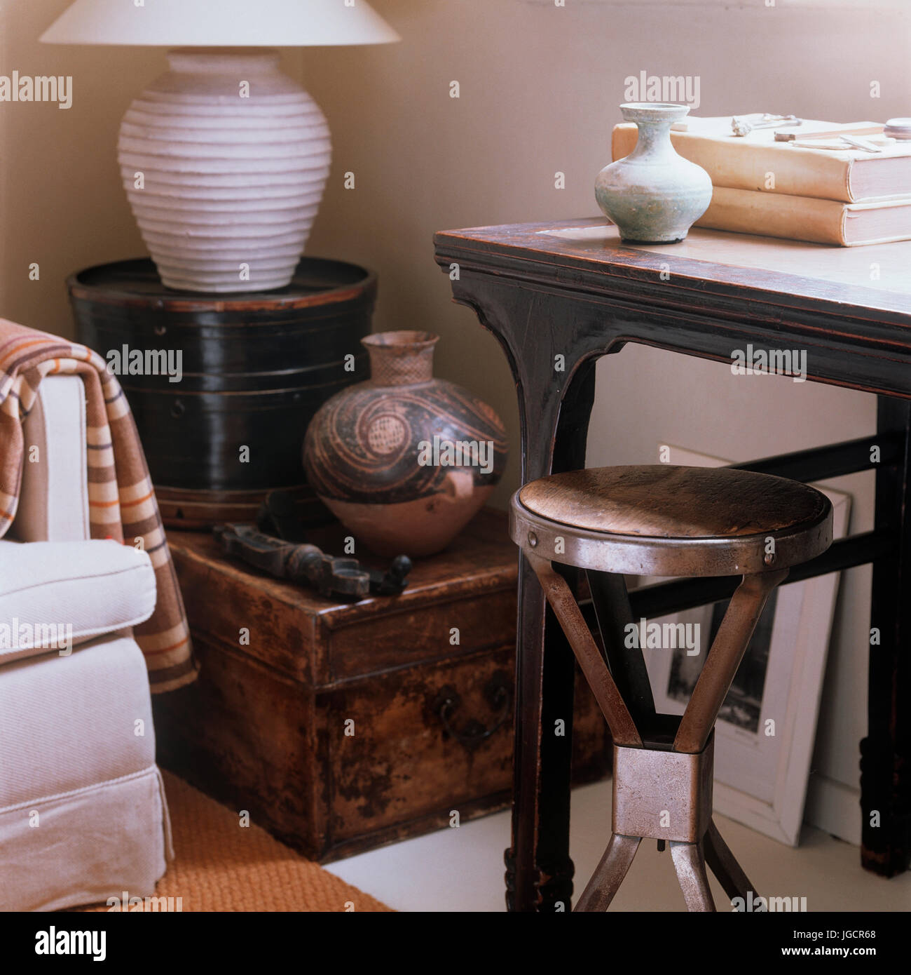 Wooden stool hi-res stock photography and images - Alamy