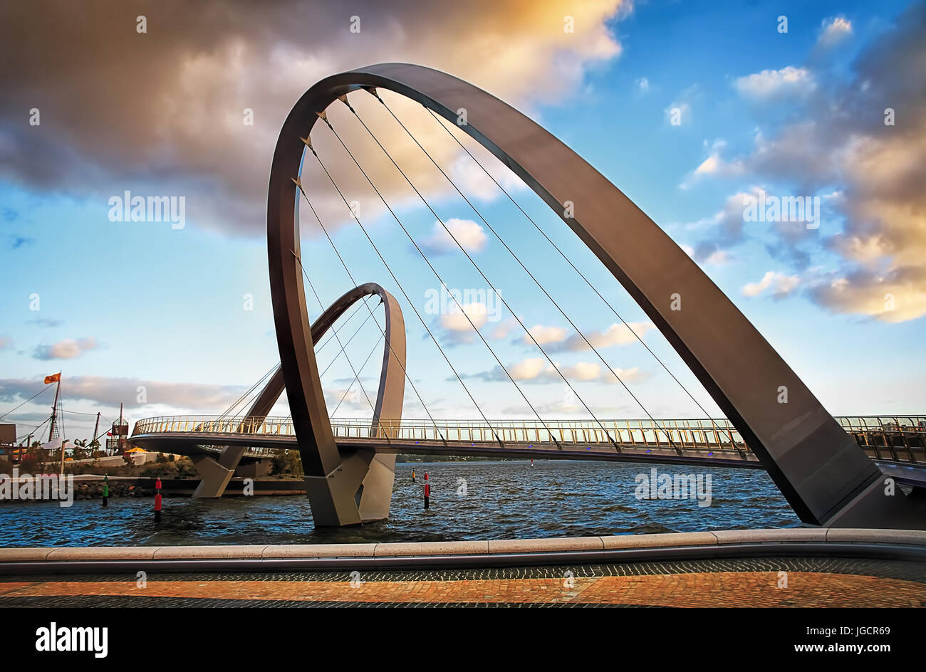 Elizabeth Quay bridge, Perth, Western Australia, Australia Stock Photo ...