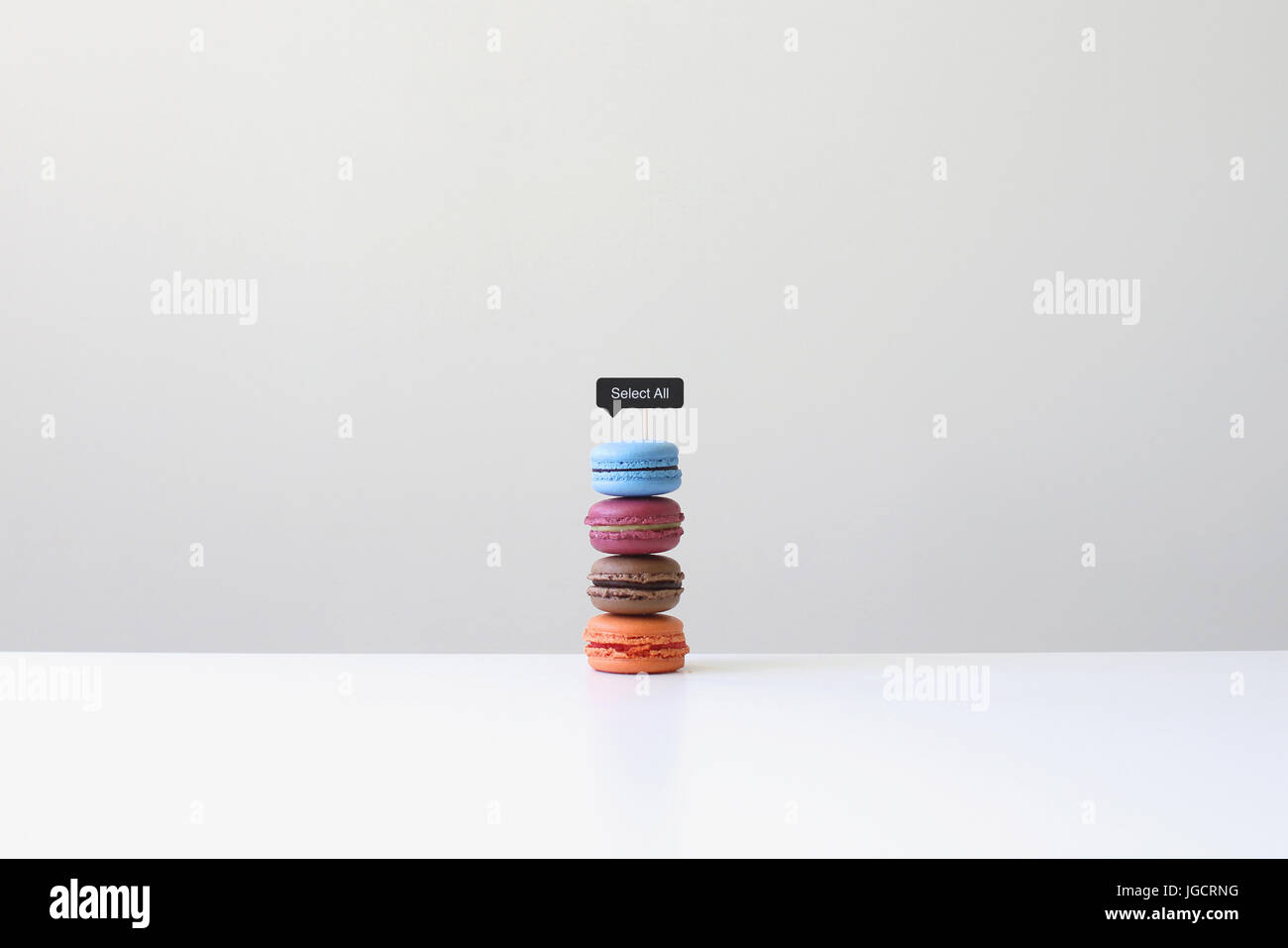 Macaroons with a select all sign Stock Photo - Alamy