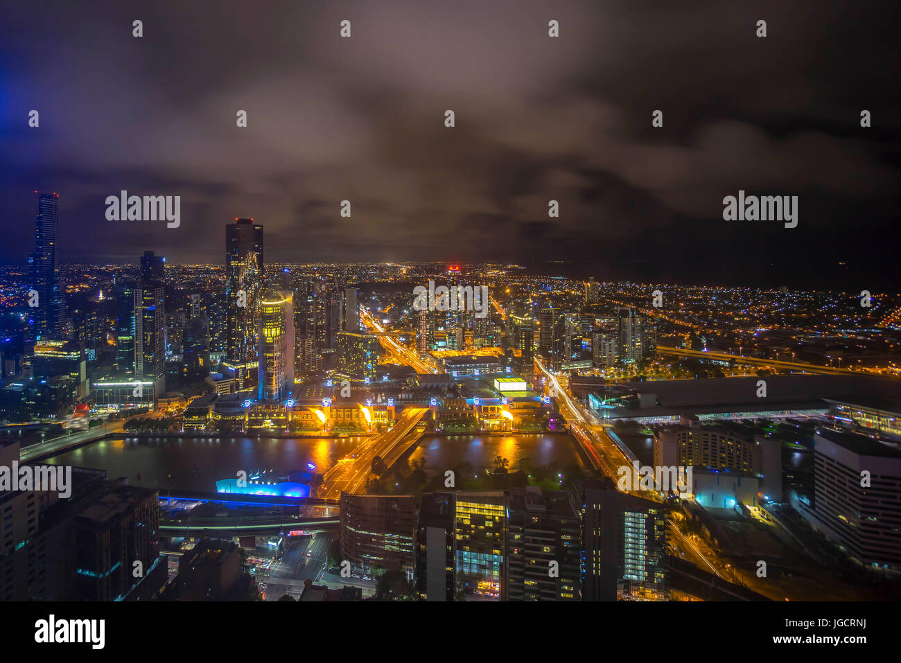 Melbourne night skyline hi-res stock photography and images - Alamy