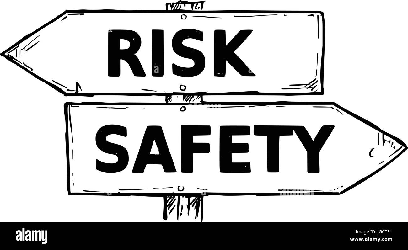 Vector cartoon doodle hand drawn crossroad wooden direction sign with ...