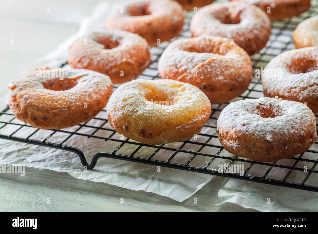 Yummy and homemade golden donuts ready to eat Stock Photo - Alamy