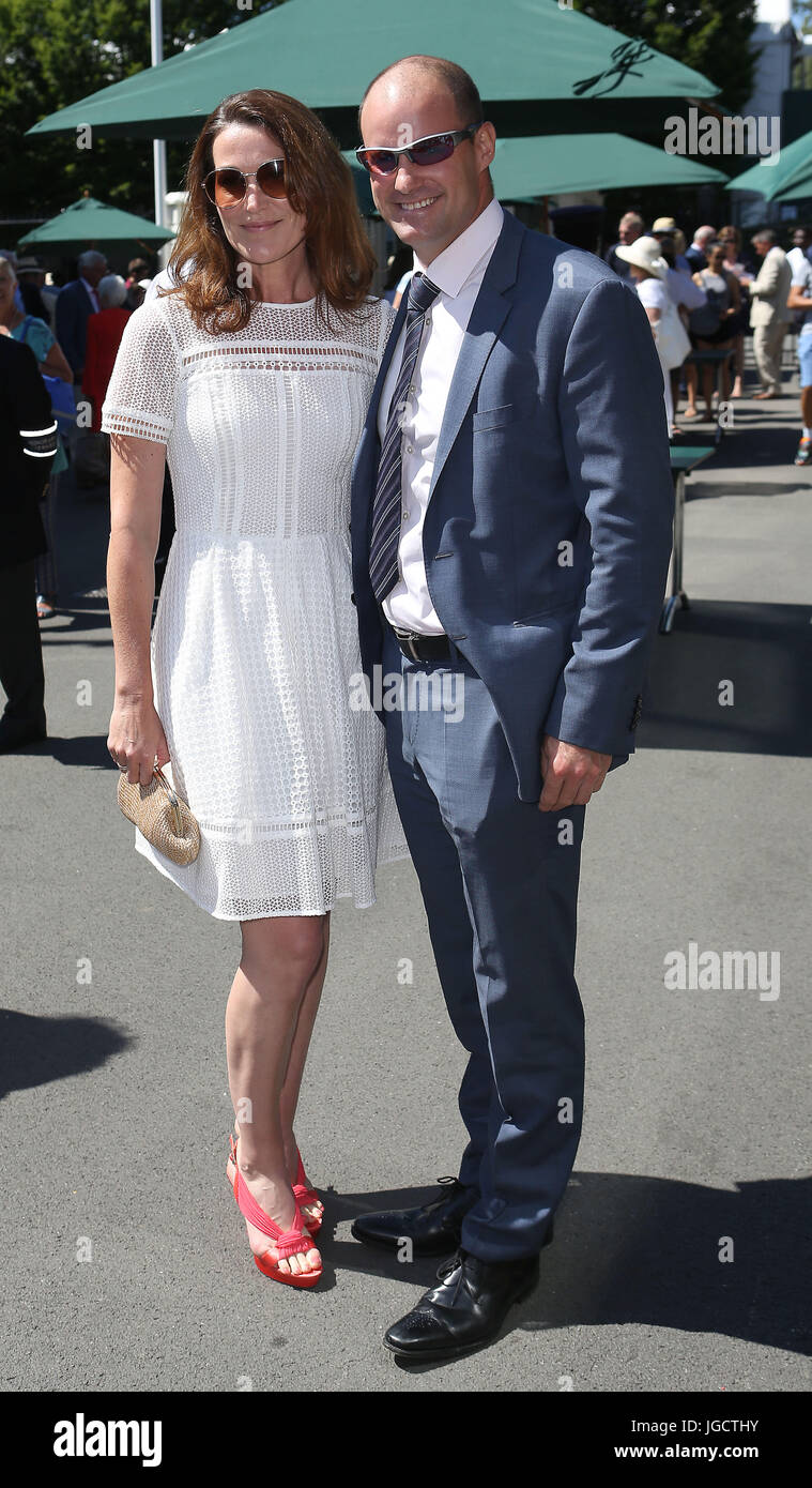 Andrew and Ruth Strauss arrive on day three of the Wimbledon ...