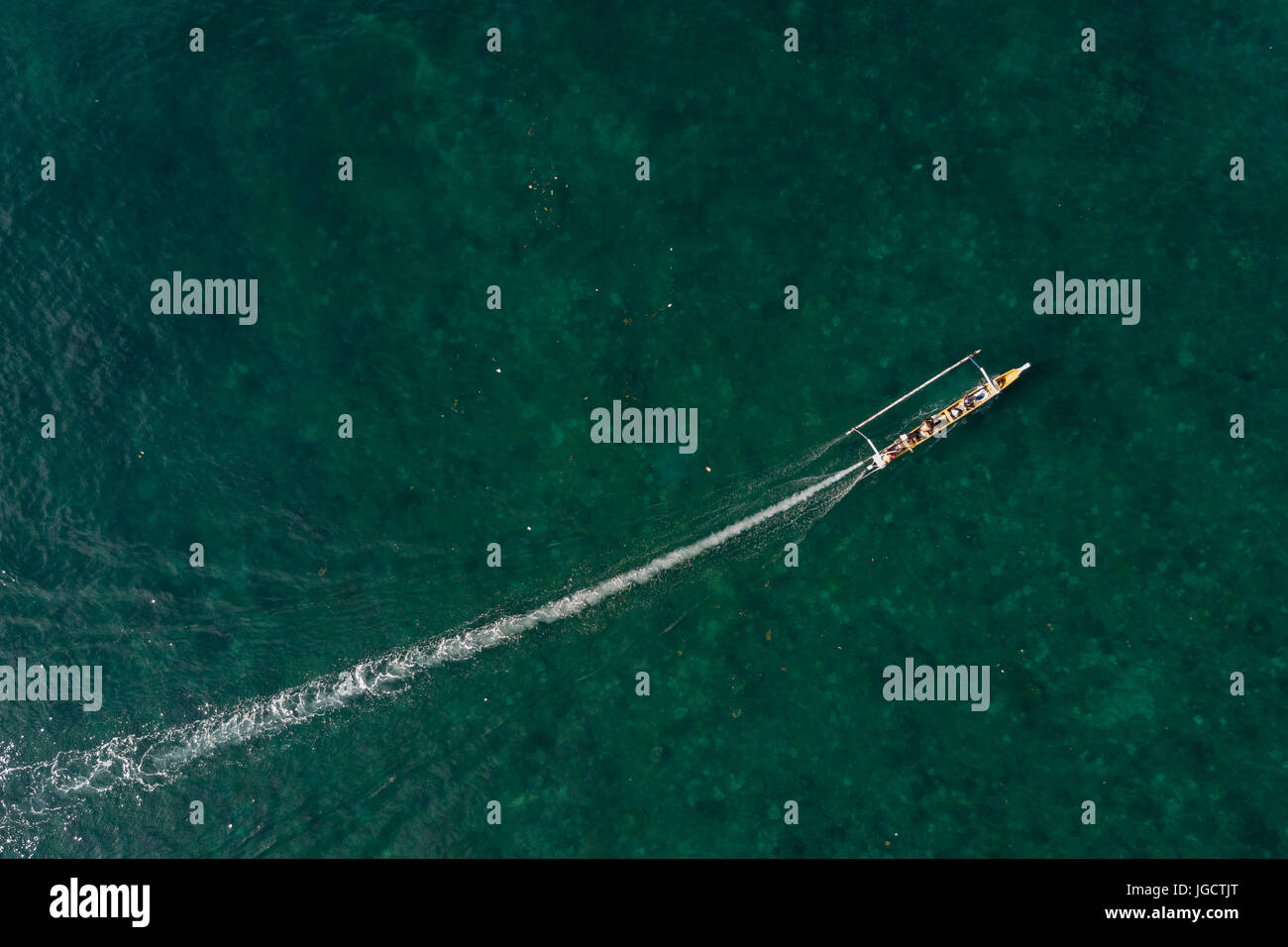 Overhead view of a sailing boat, West Nusa Tenggara, Indonesia Stock ...