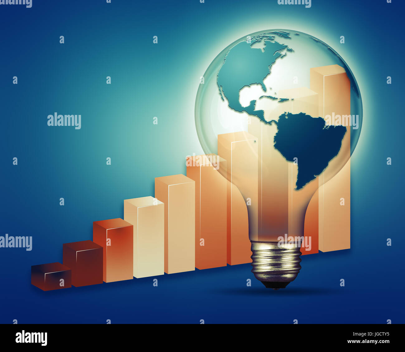 Power and industry abstract backgrounds with electrical bulb and chart ...
