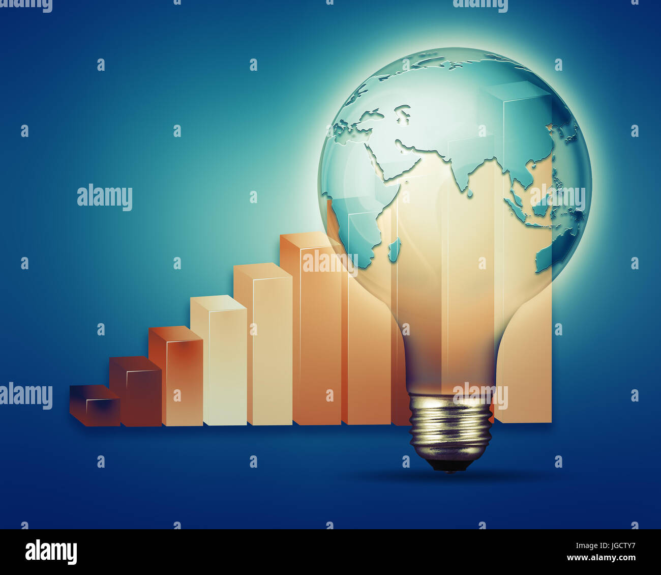 Power and industry abstract backgrounds with electrical bulb and chart ...