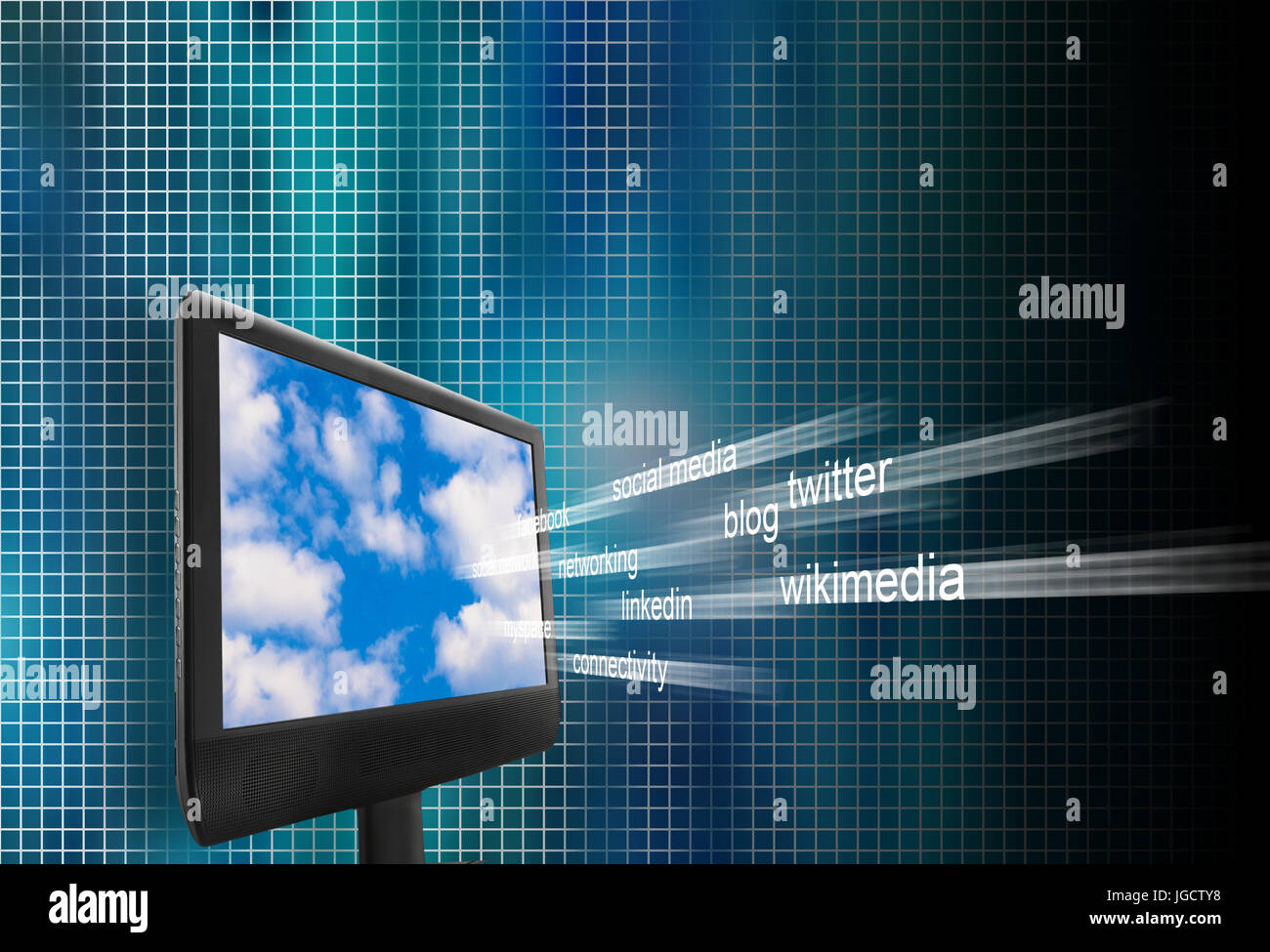 computer monitor and social media concept Stock Photo - Alamy