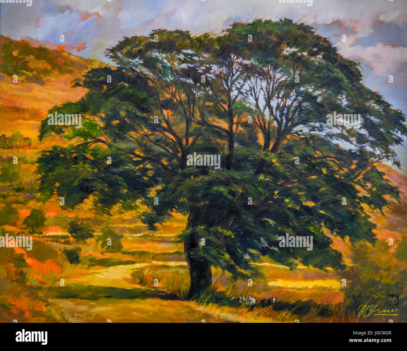 Painting of nature, india, asia Stock Photo - Alamy