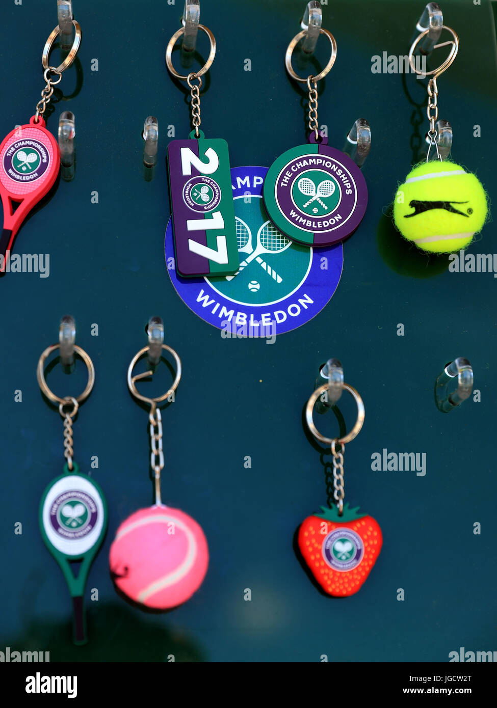 Wimbledon merchandise for sale on day three of the Wimbledon ...