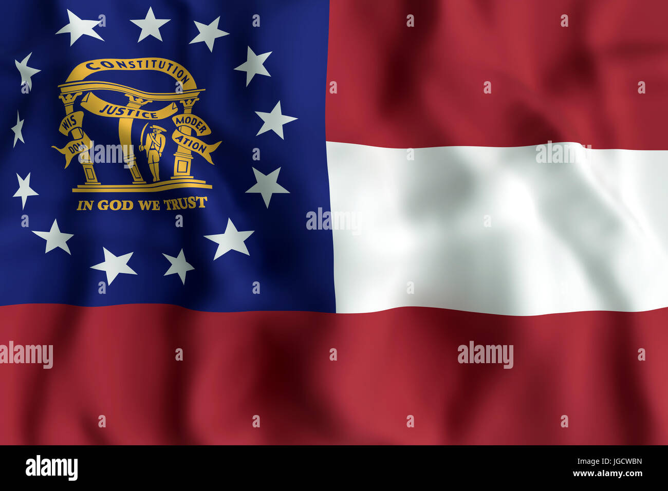 3d rendering of a Georgia State flag Stock Photo - Alamy
