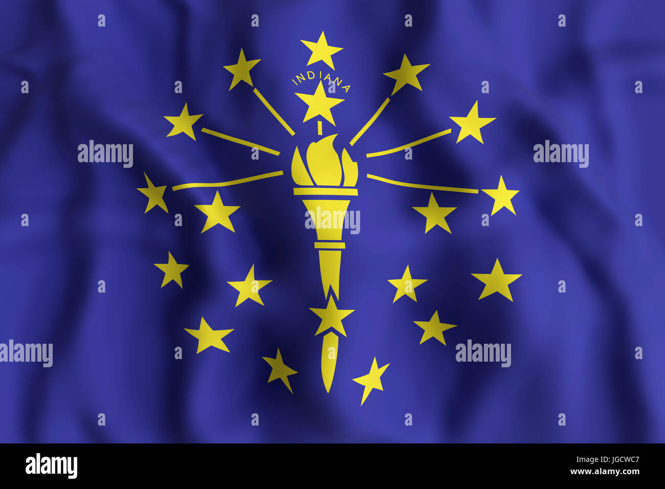3d rendering of an Indiana State flag Stock Photo - Alamy