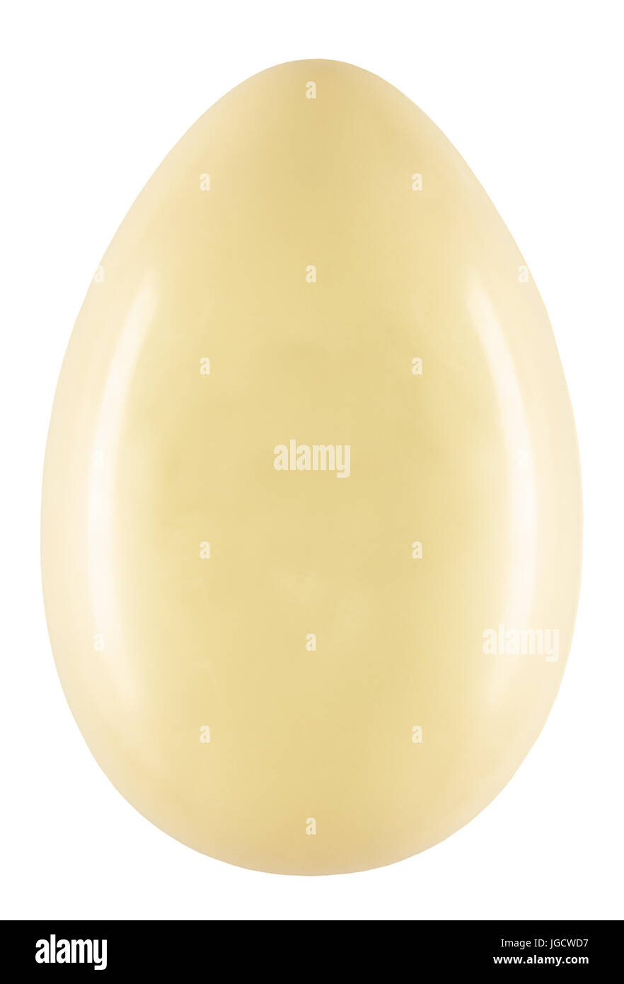 single white chocolate easter egg on white background Stock Photo - Alamy