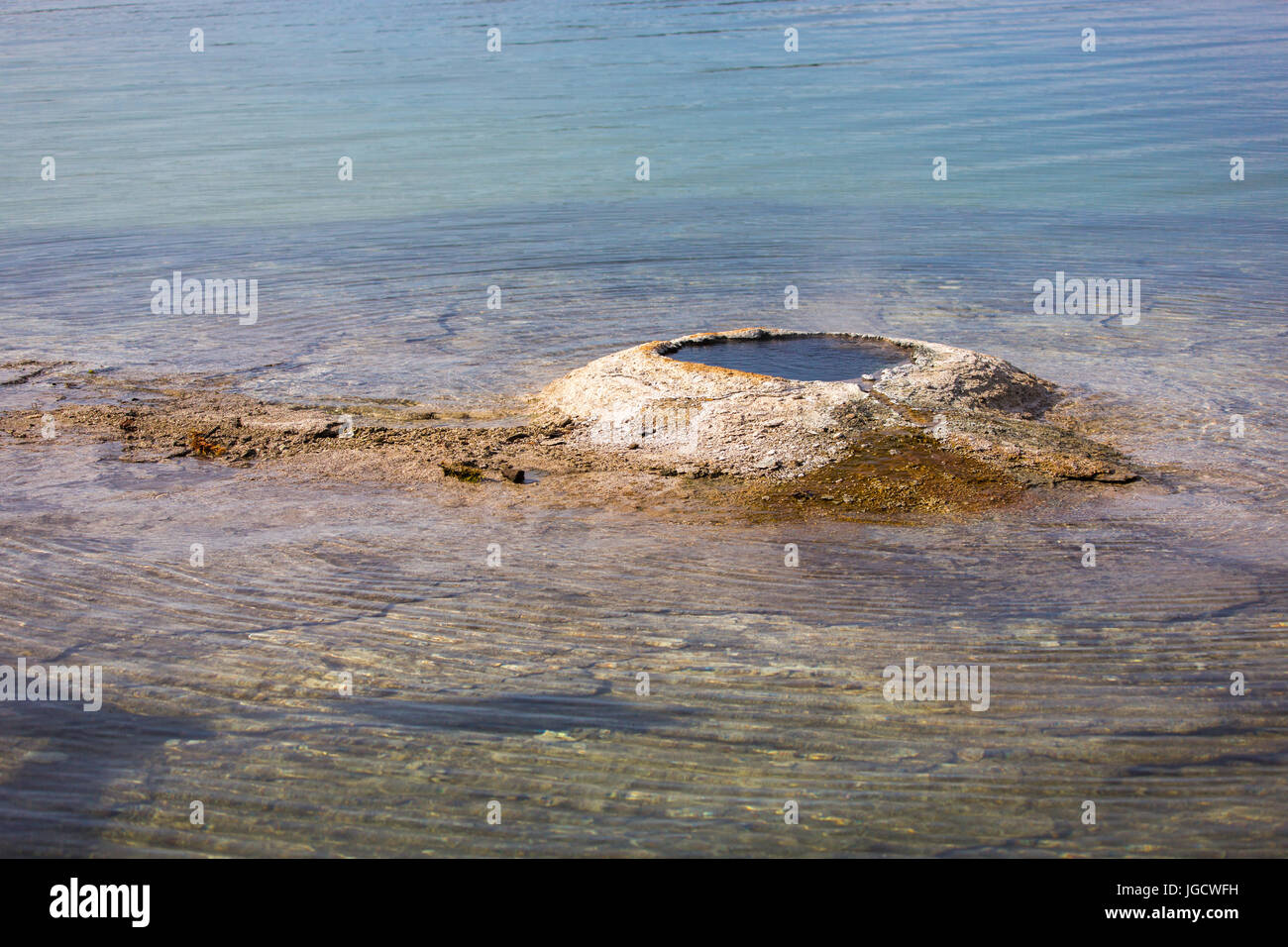 Big Cone Geyser in West Thumb Geyser Basin in Yellowstone National Park ...