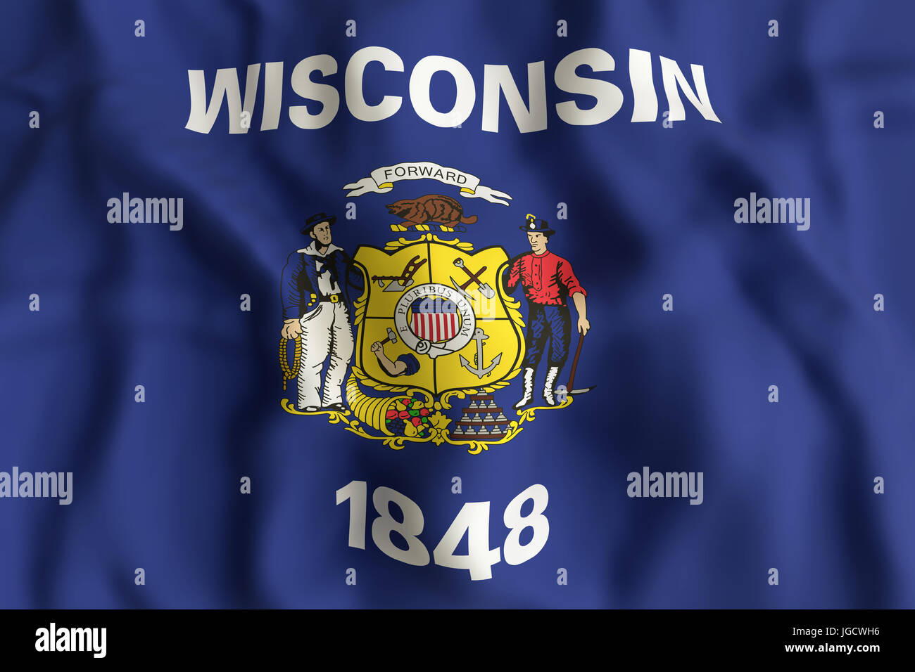 3d rendering of a Wisconsin State flag Stock Photo - Alamy