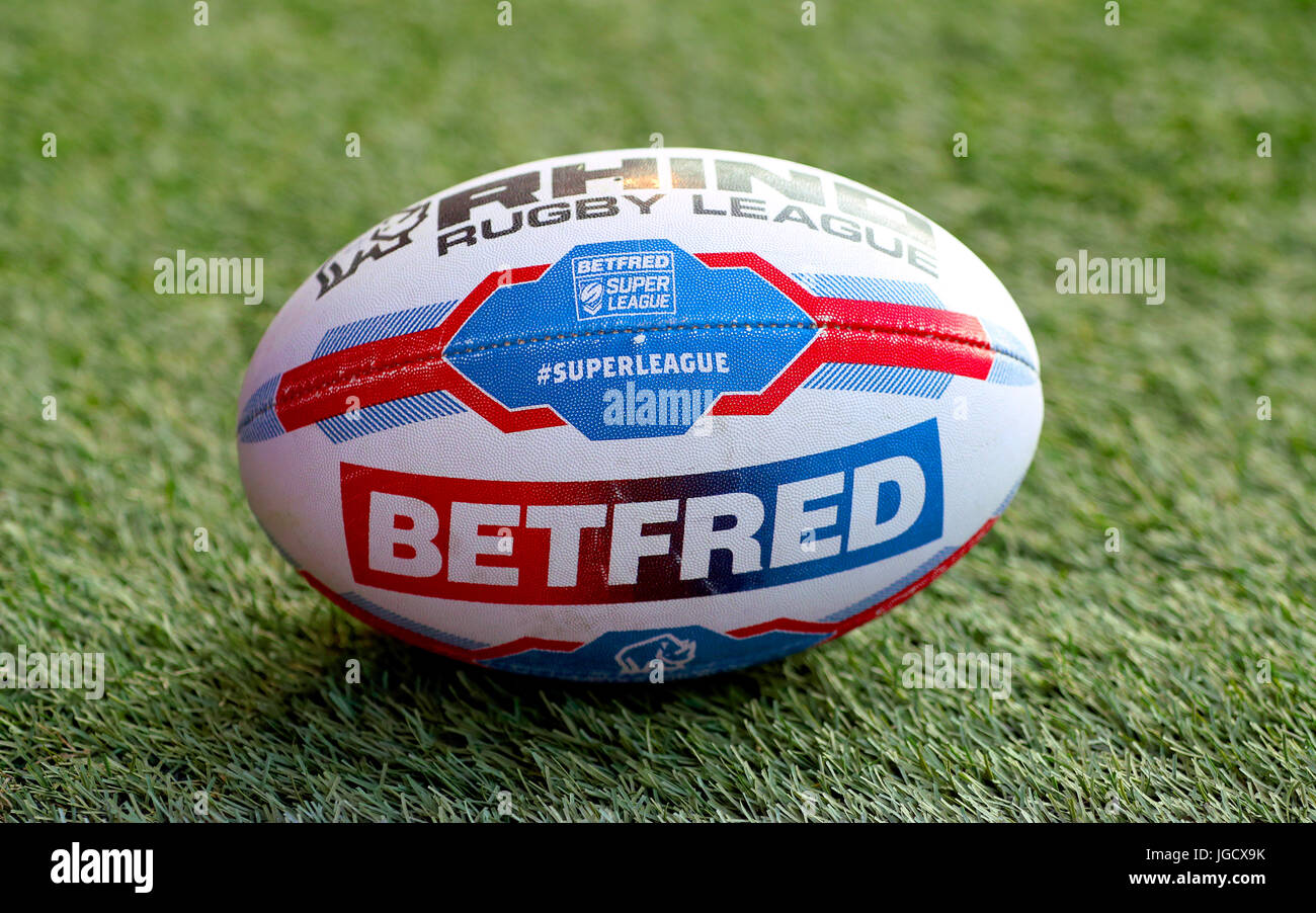 A general view of a Betfred branded Super League match ball Stock Photo ...