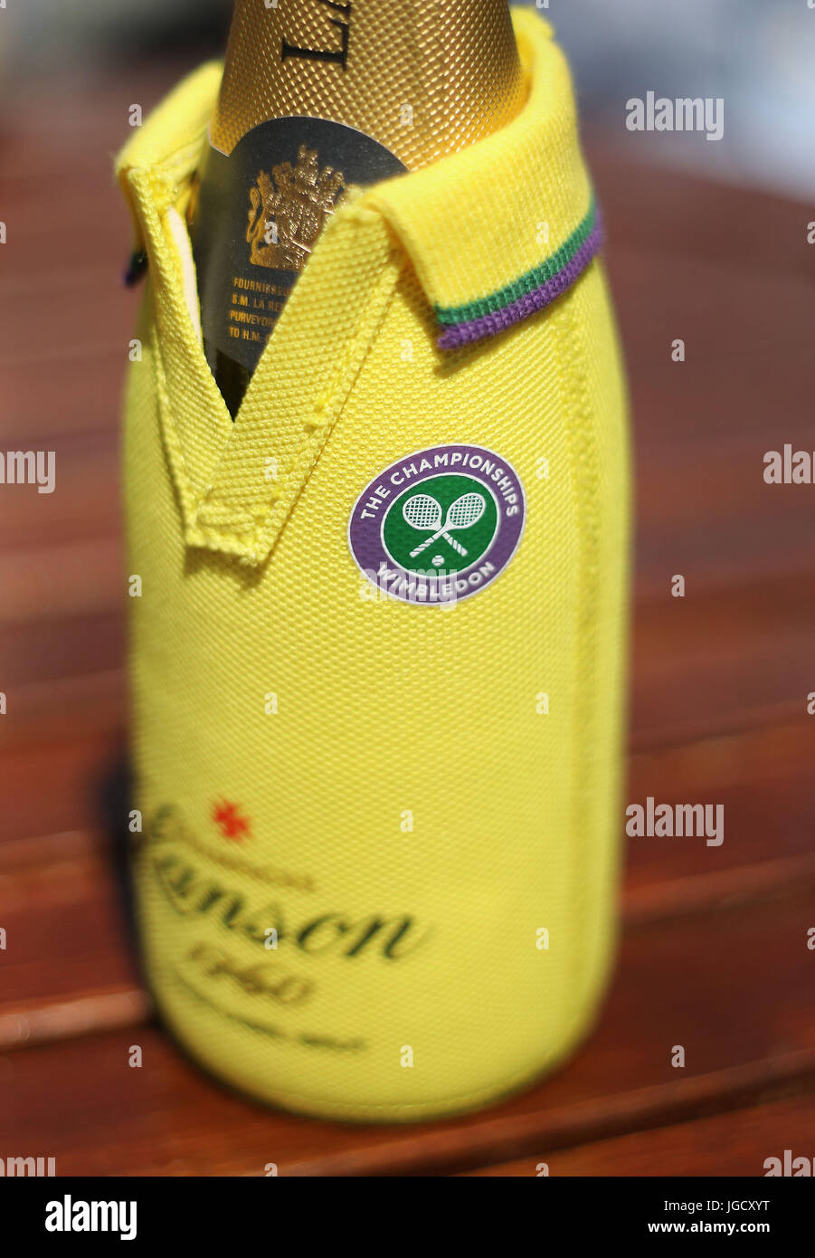 A champagne jacket with Wimbledon branding on day three of the ...