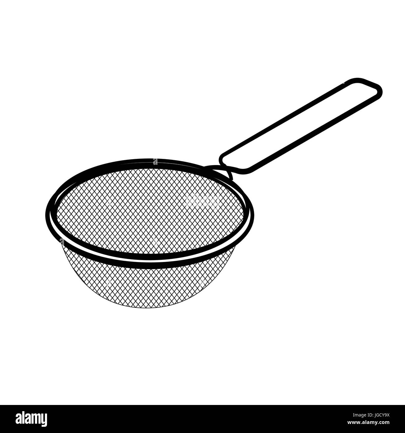 Hand drawn sketch of Sieve isolated, Black and White Cartoon Vector ...