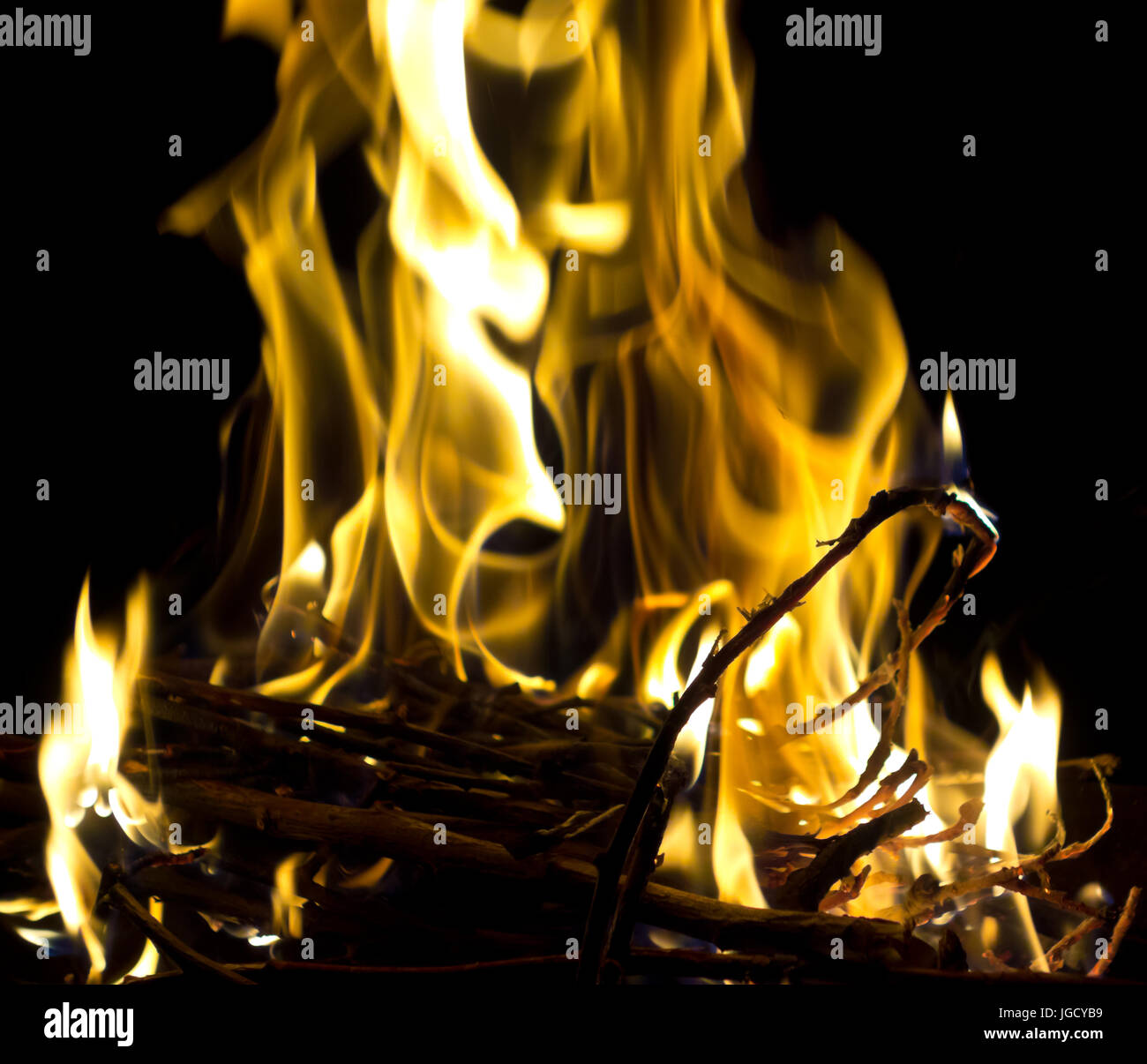 campfire over black Stock Photo - Alamy