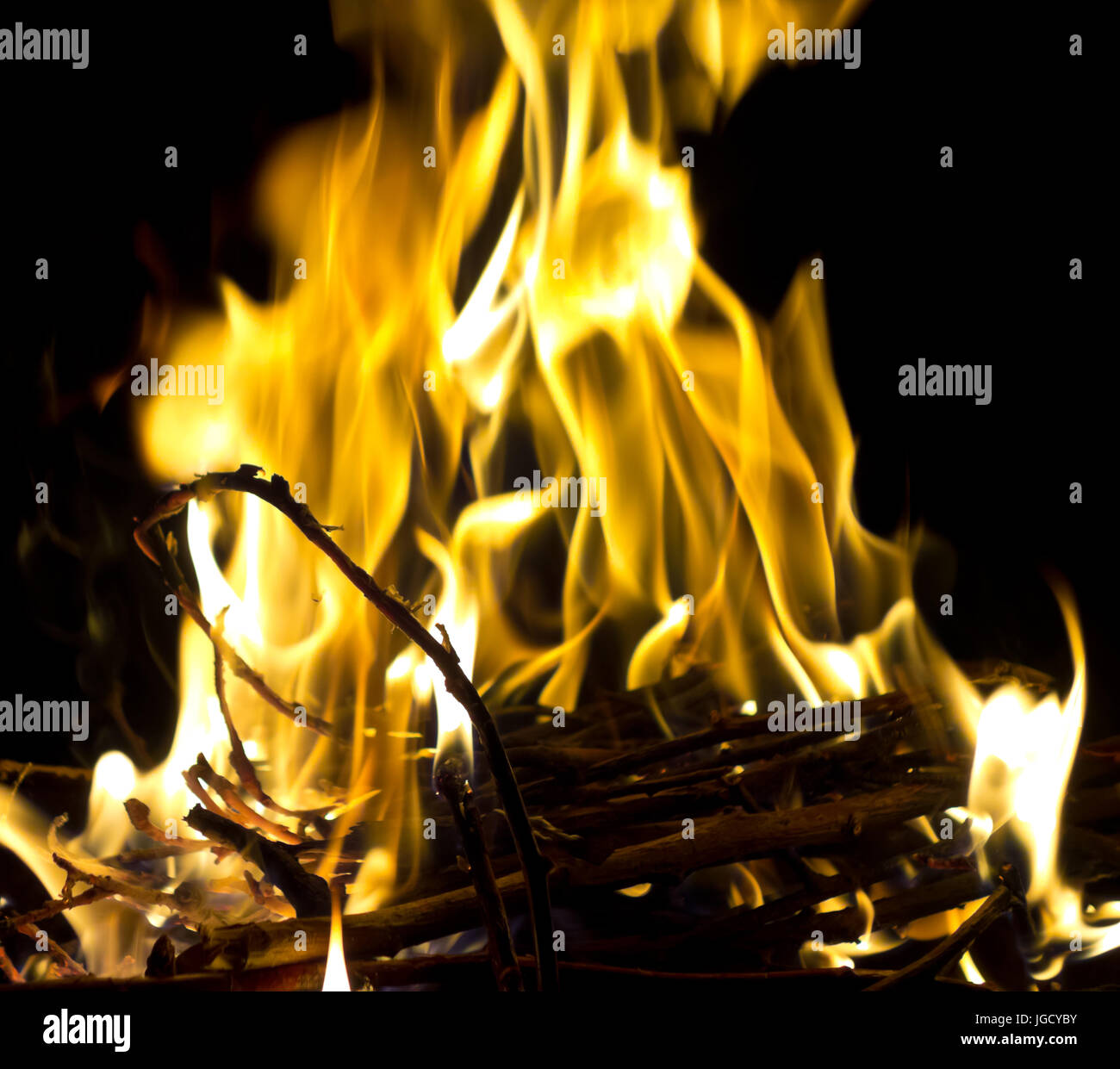 bonfire over black Stock Photo - Alamy