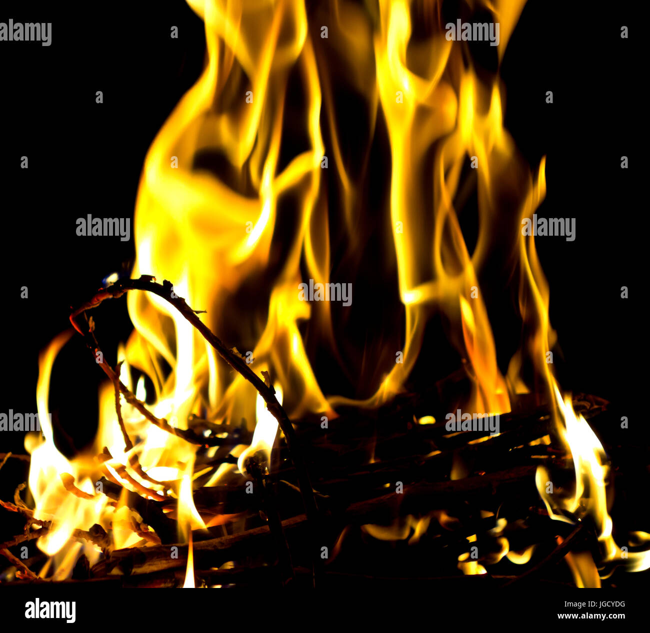 bonfire over black Stock Photo - Alamy