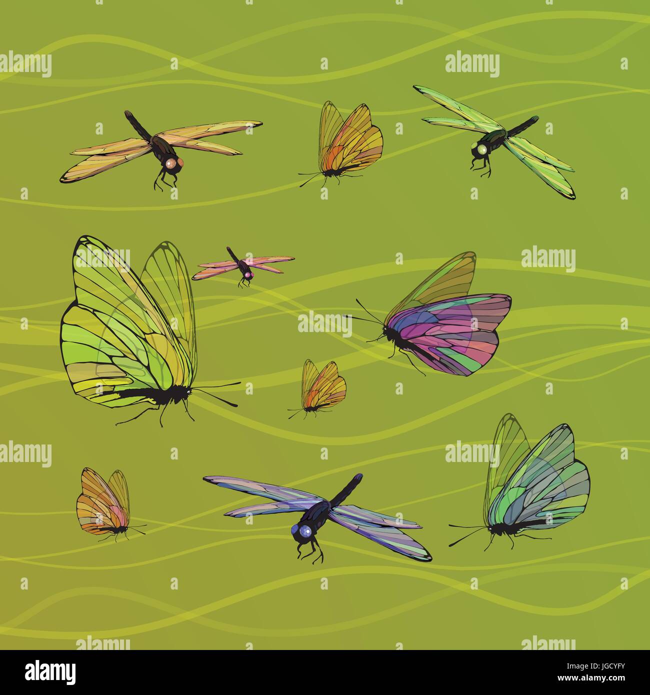 Butterfly and dragonfly with transparent Stock Vector Image & Art - Alamy