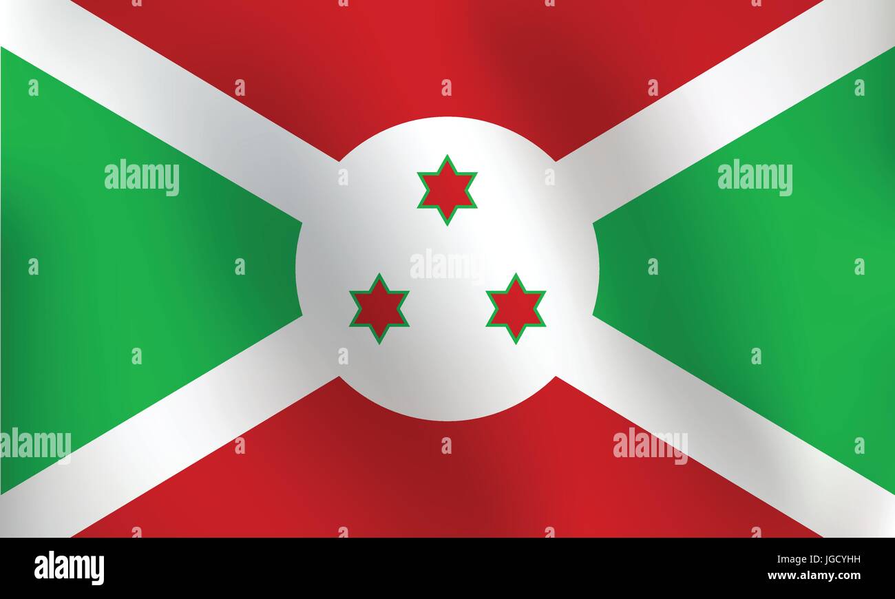 Flag of Burundi with a little Waving, Shading & Flag Colors separated ...