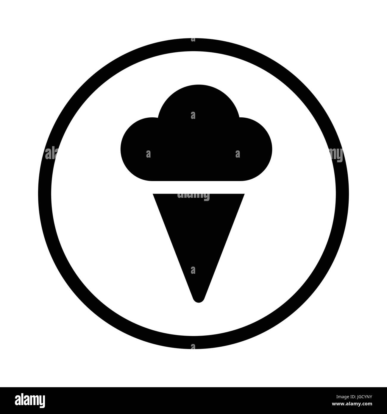 Icecream icon, iconic symbol inside a circle, on white background ...